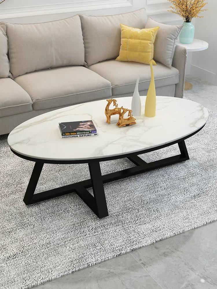 Mateo Classic Marble Oval Coffee Table — TeakCo