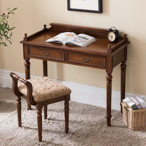 ELISABETH Executive Writing Desk Vintage Study Table — TeakCo