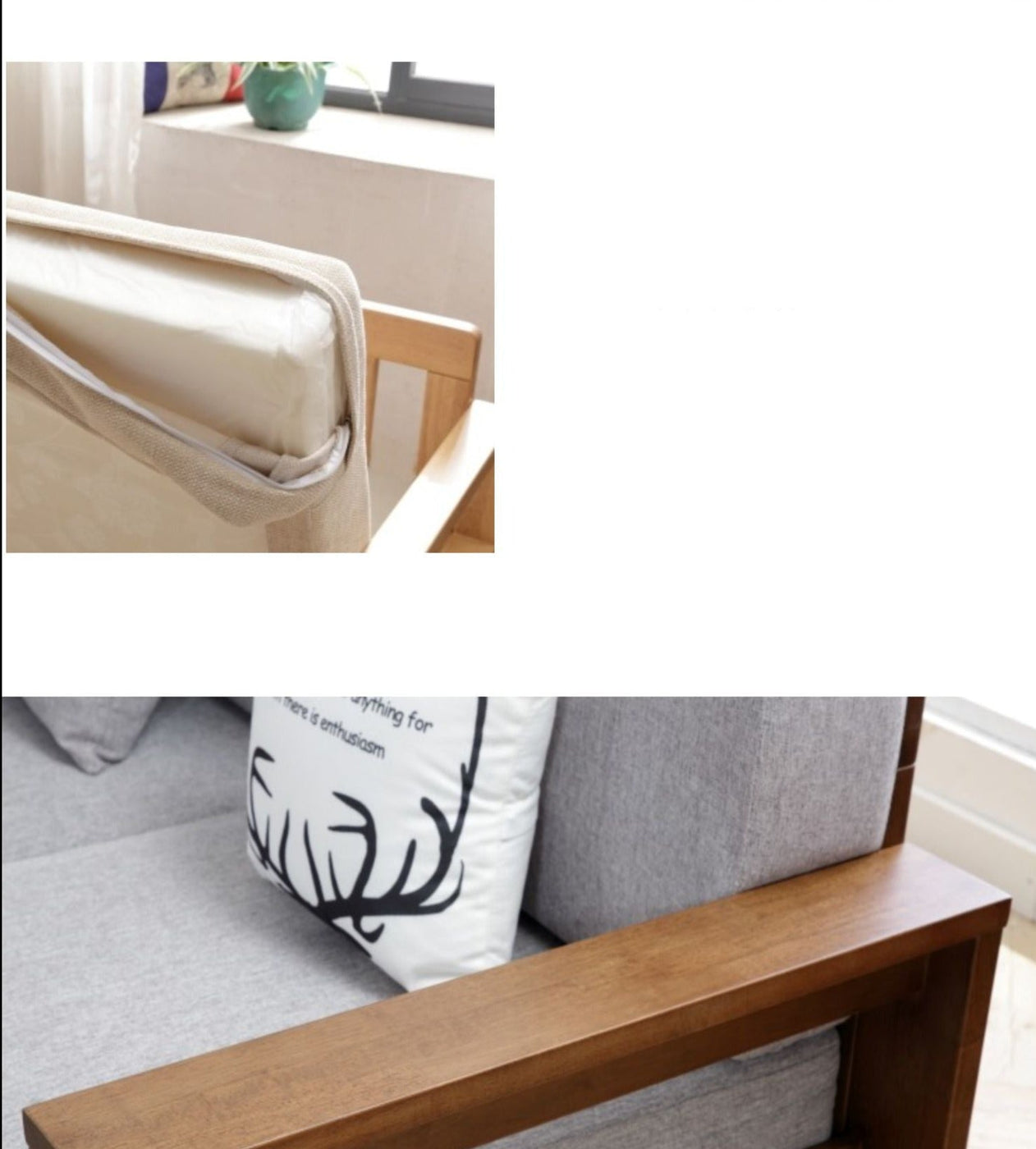 NORA Scandi Japanese Daybed Sofa Solid Wood Nordic ( Select From 3 Siz ...