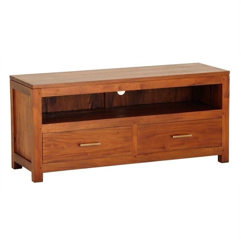 Milan Paris TV Console Entertainment Unit Teak - 2 Drawers Cabinet — TeakCo