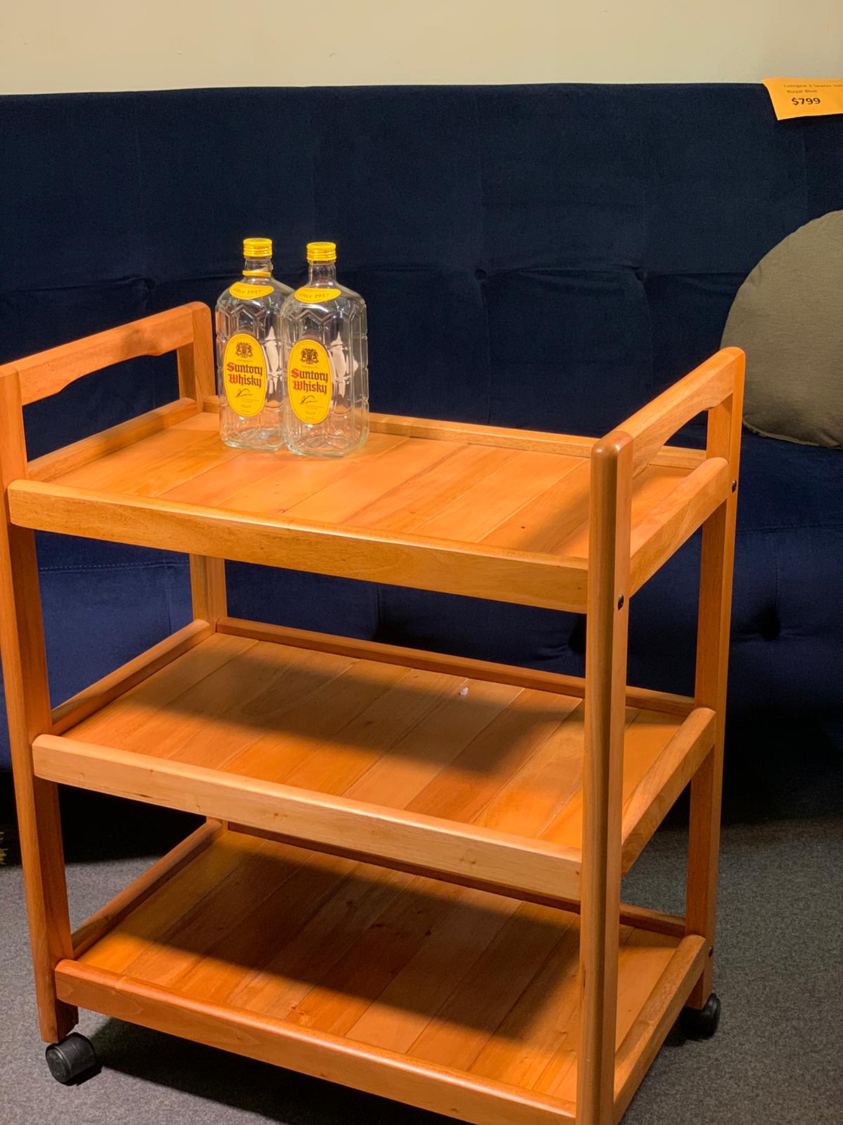 Caramel Timber Trolley 3 Tier - TEK168 Trolley 3 Tier — TeakCo